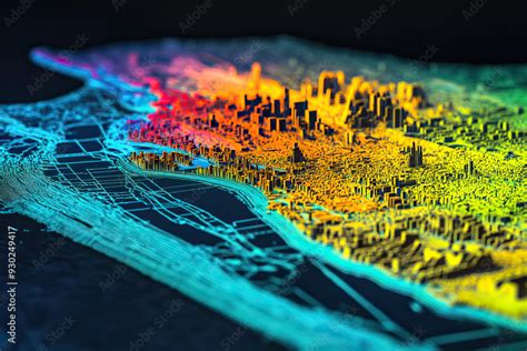 Technical Aerial Visual 3d Lidar Gis Aerial Map Satellite Scan Model