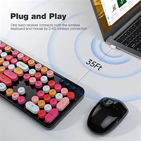 Wireless Keyboard And Mouse Combo Mofii Black Colorful 2 4ghz Full Size Keyboard With Round