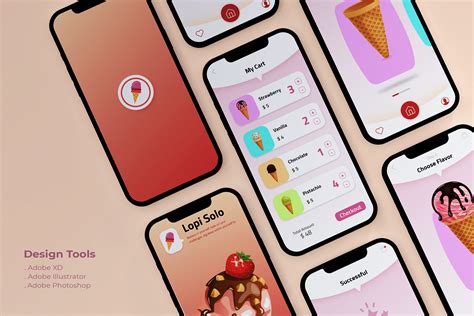 ice cream order ui ux design on behance