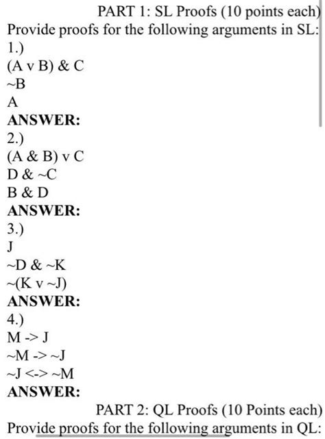 solved part 1 sl proofs 10 points each provide proofs for