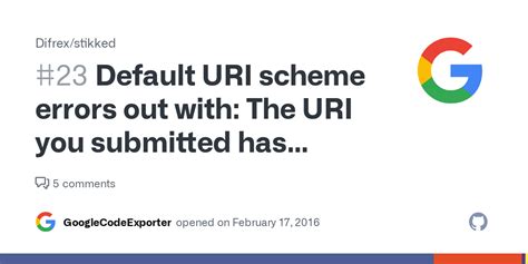 Default Uri Scheme Errors Out With The Uri You Submitted Has