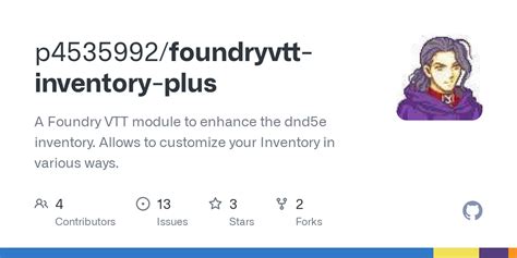 GitHub P Foundryvtt Inventory Plus A Foundry VTT Module To Enhance The Dnd E Inventory