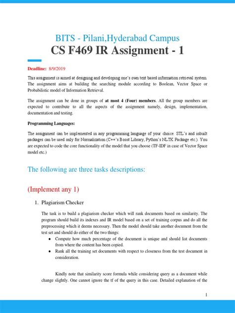 Designing And Developing A Text Based Information Retrieval System Assignment Overview And Task