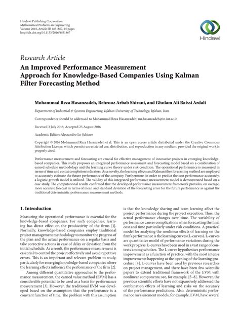 Pdf An Improved Performance Measurement Approach For Knowledge Based