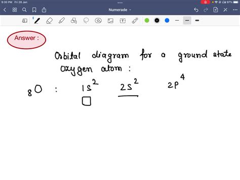 Solved The Orbital Diagram For A Ground State Oxygenlatom] 1s Epi A 1