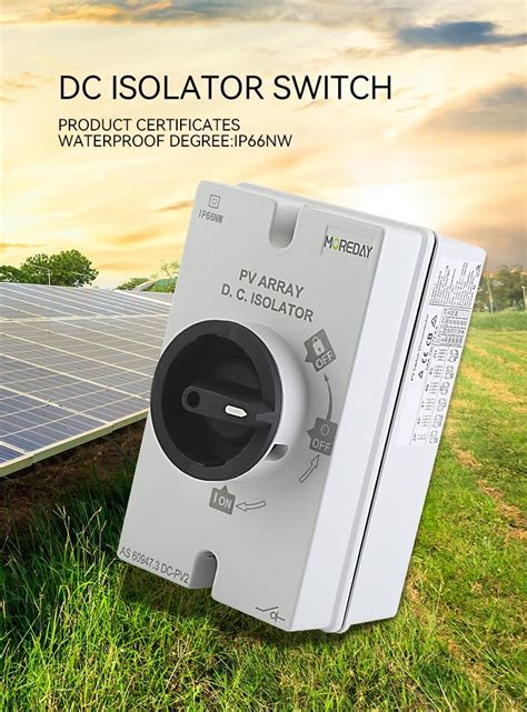 Moreday Factory Price High Quality 1000v Dc Solar Ip66 Isolator Switches Pv Disconnect Switch