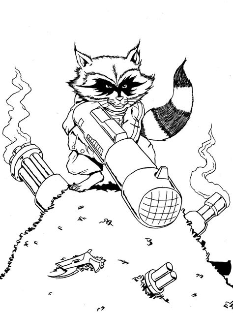 43 Rocket Raccoon Coloring Pages