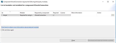 Oracle Where To Find Tns Jar For Talend Toracleconnection Stack Overflow