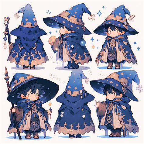 Premium Photo Character Anime Of Male Chibi Kawaii Wizard Fashion