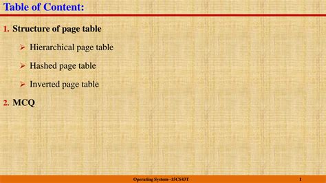 SOLUTION Structure Of Page Table 1 Hierarchical Page Table 2 Hashed