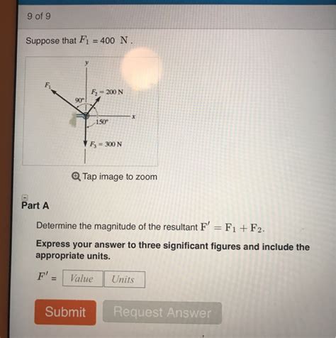 Solved 9 Of 9 Suppose That F1 400 N Fi F2 200 N 90° 150° F3