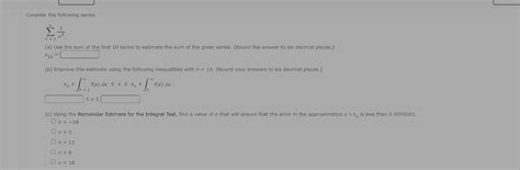 solved consider the following series n n 1 a use the