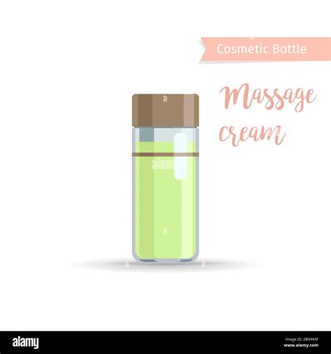 Cosmetics Bottle Product With Hand Drawn Inscription Massage Cream