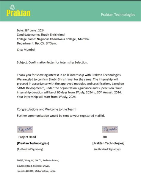 shubh shrishrimal on linkedin internship aiml