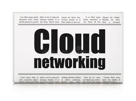 Cloud Computing Concept Newspaper Headline Cloud Networking Stock Illustration Illustration