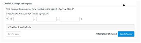 Solved Find The Coordinate Vector For V Relative To The Chegg