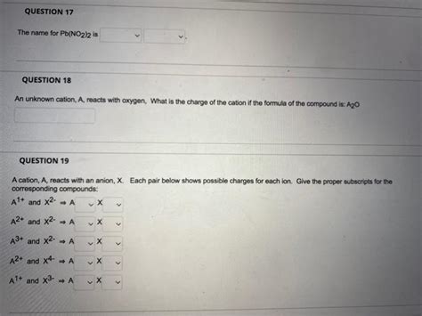 Solved Question 17 The Name For Pbno22 Is Question 18 An