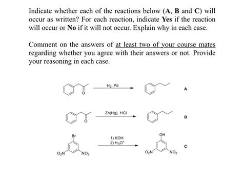 Solved Indicate Whether Each Of The Reactions Below A B And Chegg Com