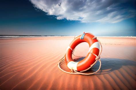 Premium Ai Image Lifeline On The Beach Generative Ai