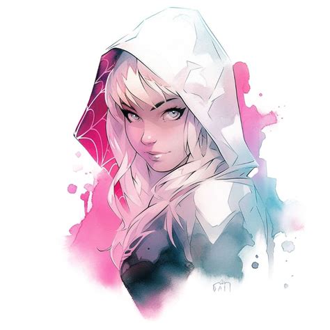 4 Spider Gwen Poster Spider Gwen Watercolor Clipart Spider Gwen