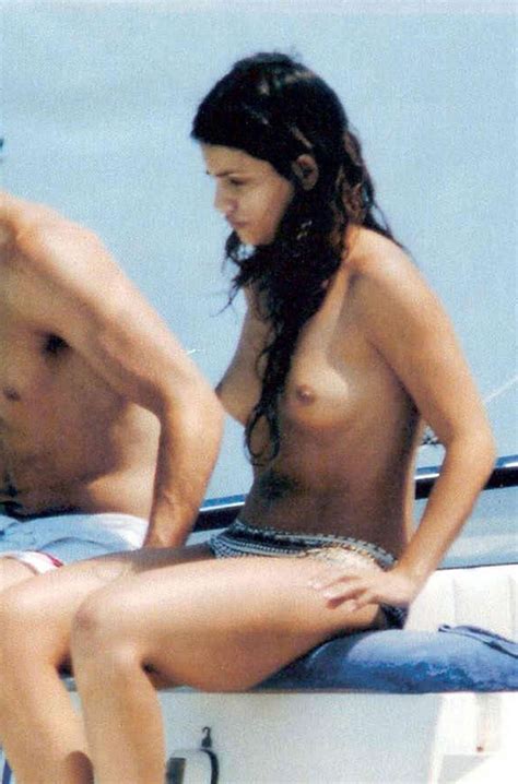 Monica Cruz Revealing Her Nice Big Boobs On Beach And Upskirt Paparazzi