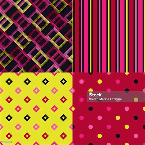 4 완벽 한 추상 기하학적 패턴의 집합입니다 모자이크 텍스처입니다 벽지 직물 초대 카드 포장 웹 페이지 배경을 사용할 수 있습니다 0명에 대한 스톡 벡터 아트 및 기타