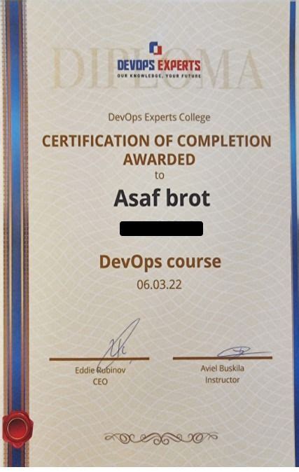 Asaf Brot On Linkedin Another Mission Accomplished Devops Course At Devops Experts Journy Just