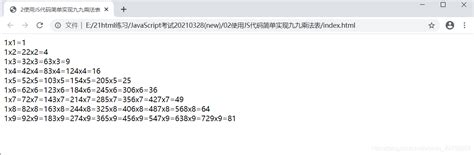 Javascript实现九九乘法表与css样式美化教程 Csdn博客