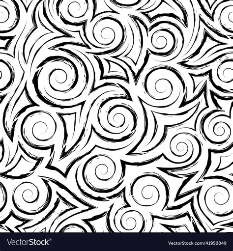 Seamless Pattern Of Black Spirals Royalty Free Vector Image