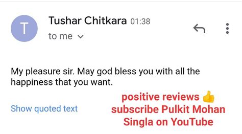 Reviews About Pulkit Mohan Singla Quotes Positivity Youtube
