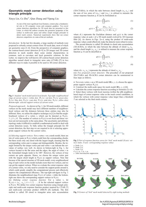 Pdf Geometric Mesh Corner Detection Using Triangle Principle