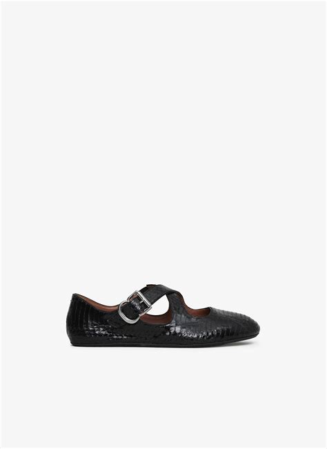 AlaÏa Womens Criss Cross Ballet Flats In Elaphe AlaÏa Uk