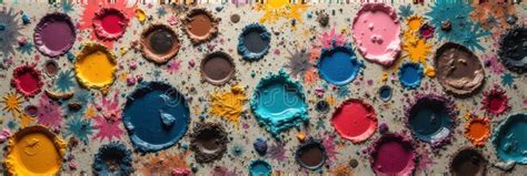 Explosive Color Palette With Vibrant Splashes And Textures Stock Image