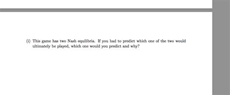 Solved Solution Concepts Consider The Strategic Game Chegg