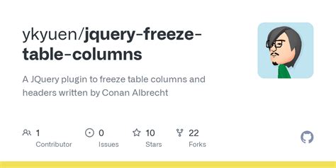 Github Ykyuenjquery Freeze Table Columns A Jquery Plugin To Freeze Table Columns And Headers