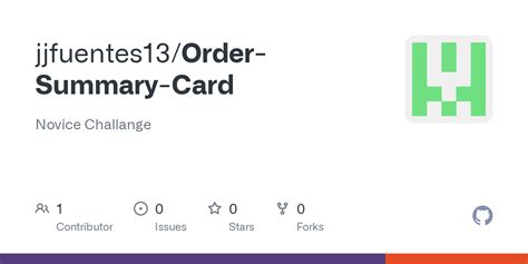 GitHub Jjfuentes Order Summary Card Novice Challange