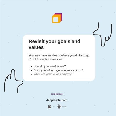 Revisit Your Goals And Values Deepstash