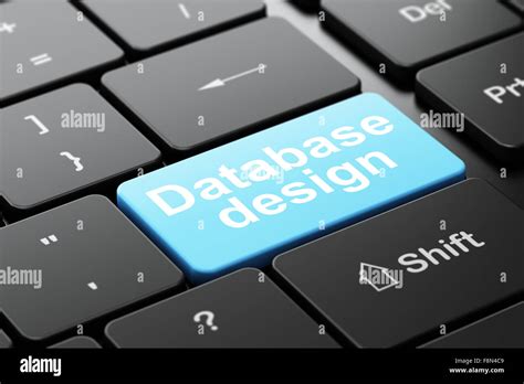 programming concept database design on computer keyboard background