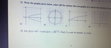 Solved From The Graphs Given Below Select All The Chegg Com