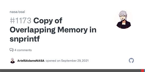 Copy Of Overlapping Memory In Snprintf · Issue 1173 · Nasaosal · Github