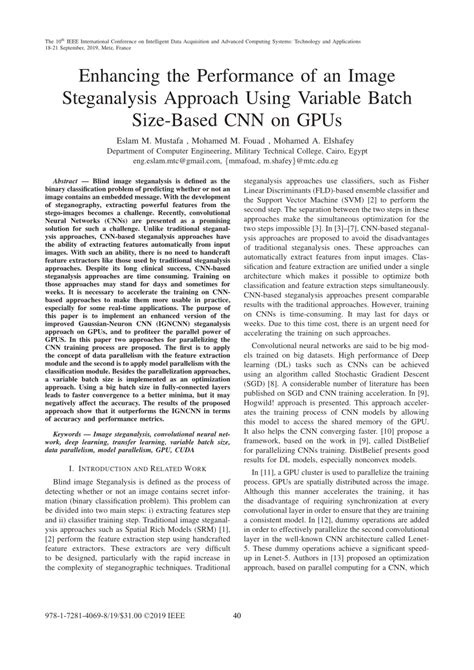 Pdf Enhancing The Performance Of An Image Steganalysis Approach Using Variable Batch Size