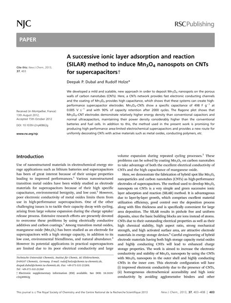 Pdf A Successive Ionic Layer Adsorption And Reaction Silar Method To Induce Mn 3 O 4