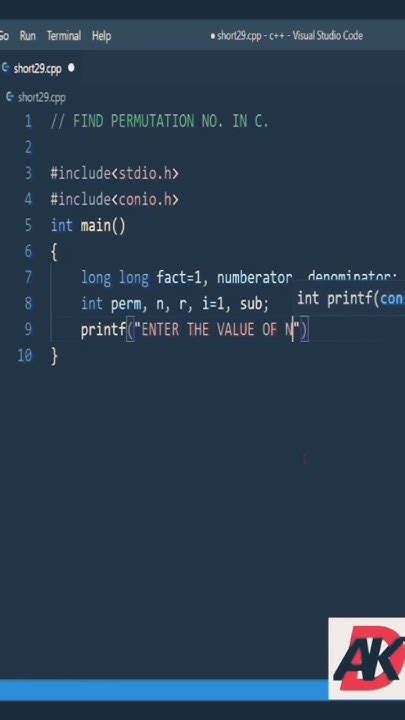 Find Permutation Number In Ccoding In C Shorts Viral Video