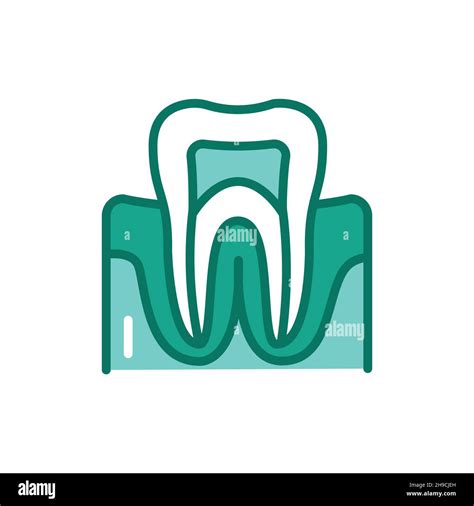 Gingivitis Color Line Icon Isolated Vector Element Outline Pictogram For Web Page Mobile App