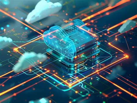 Cloud Computing Data Center Servers Premium Ai Generated Image