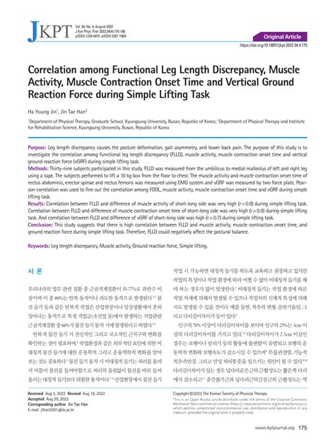 Pdf Correlation Among Functional Leg Length Discrepancy Muscle