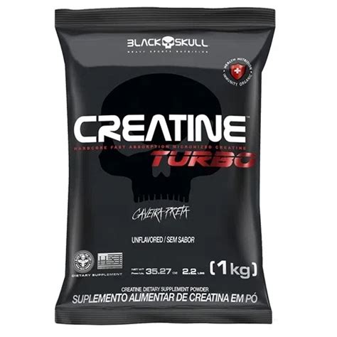 Creatina Turbo Monohidratada 1kg 500g 300g 150g Black Skull