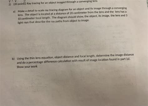 Solved Points Ray Tracing For An Object Imaged Chegg