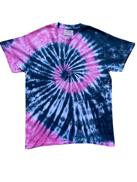 Black With Pink Spiral Tie Dye T Shirt Adult Youth Unisex Xs S M