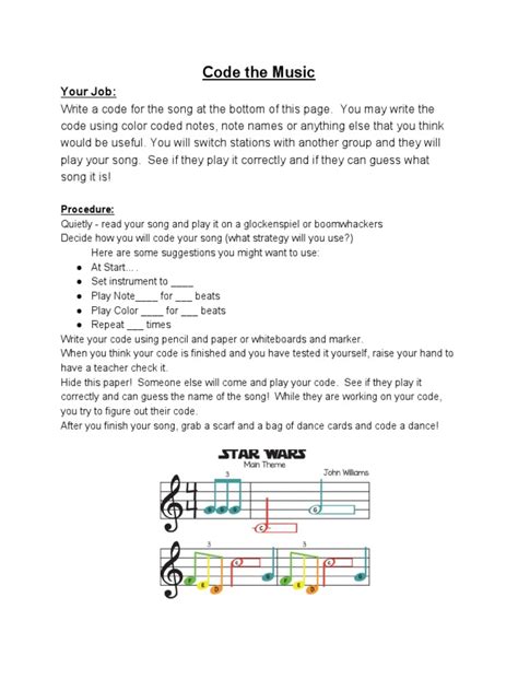 Music Coding Project Pdf Language Arts And Discipline